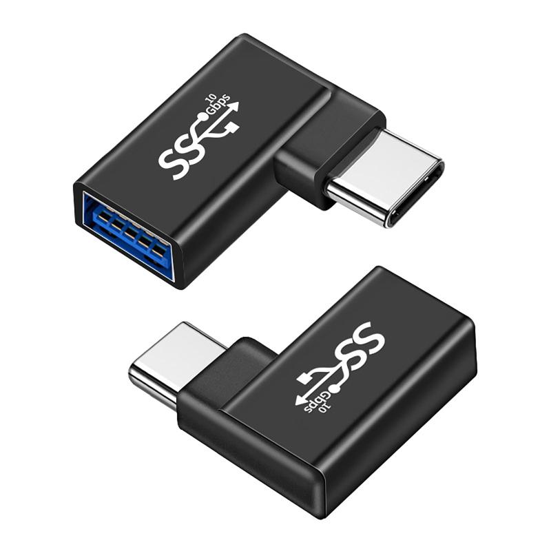 TRkin Type-c変換USB 90度エルボtype-c変換ヘッドusb 3.0 OTG変換器Uディスク変換ヘッド2個入5 Gbps高速データ転送車載変換ヘッド（黒）【幅広い互換性】ほとんどのUSB-CデバイスとUSB-Aデバイスを簡単...