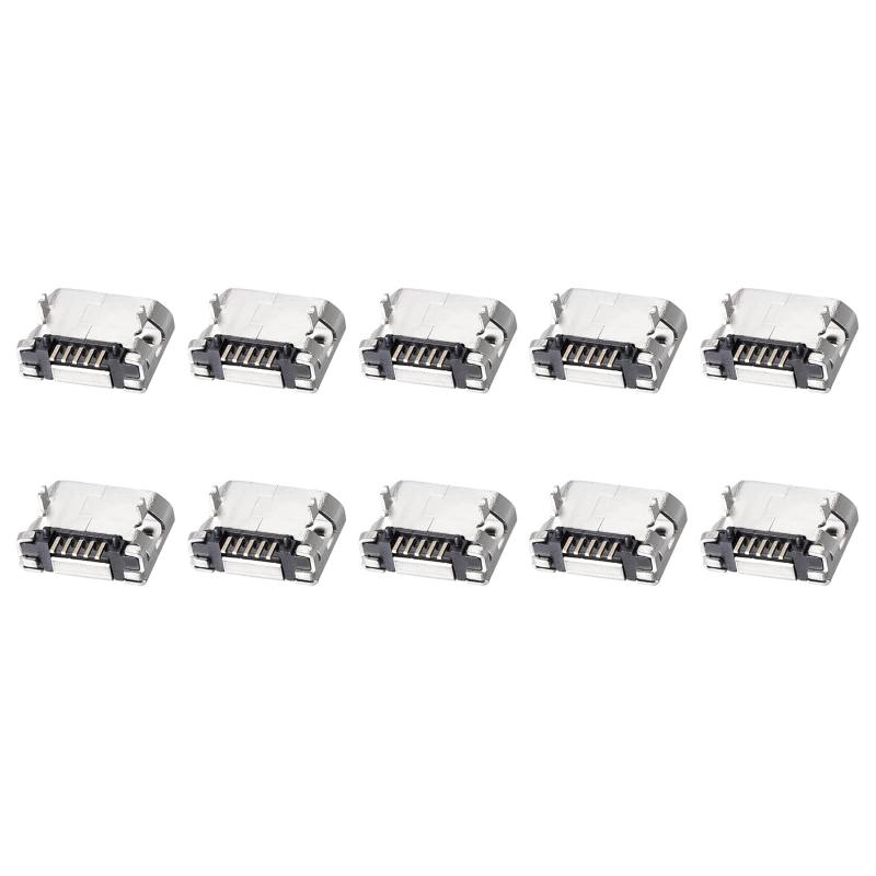 Rebower U S Bコネクタ PCB 5ピン DIP 180度マイクロ 10メスソケットプラグ 電子電源ポートの修理用 1A シルバーブラック 30個1-[良い機能]: U S Bインターフェイスは主にコンピュータと外部デバイス間の接...