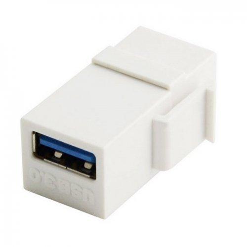 chenyang USB 3.0 A メス - A メス 延長キーストーン ジャック カプラーアダプター 壁プレートパネル USBケーブル用パネルマウントキーストーンジャック付き。2つのUSB 3.0 Type-Aオスコネクタをこのカプラー...