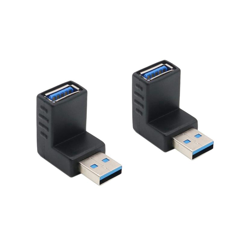 Basicest USB 3.0 オス - メス USB オス - メス Lベンド 直角 アダプタ 90 度 エクステンション下向き変換コネクタ（2個）"【用途】 USB3.0 HIGH SPEEDはUSB3.0(5Gbps)とU...