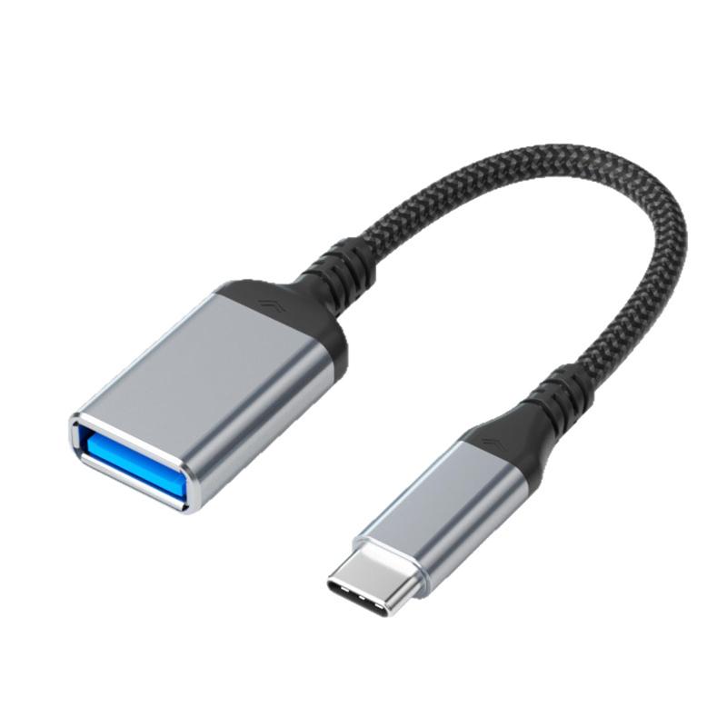 USB Type-C to USB Type-A 延長ケーブル タイプCオス to タイプAメス タイプC 変換コネクター 5Gbps 高速データ転送同期 OTG ケーブル 写真/音楽/ビデオ転送 17CM (1本入り, グレー)【高速デー...