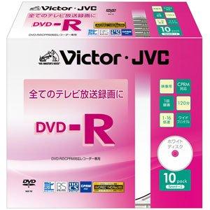 ビクター 16倍速対応DVD-R 10枚パック4.7GB ホワイトプリンタブル(CPRM対応)Victor VD-R120VQ10 [PC]規格：-R容量(GB)：4.7種類：AV用 / 記録面：片面1層 / 6倍速盤面印刷：可 / 印刷面...