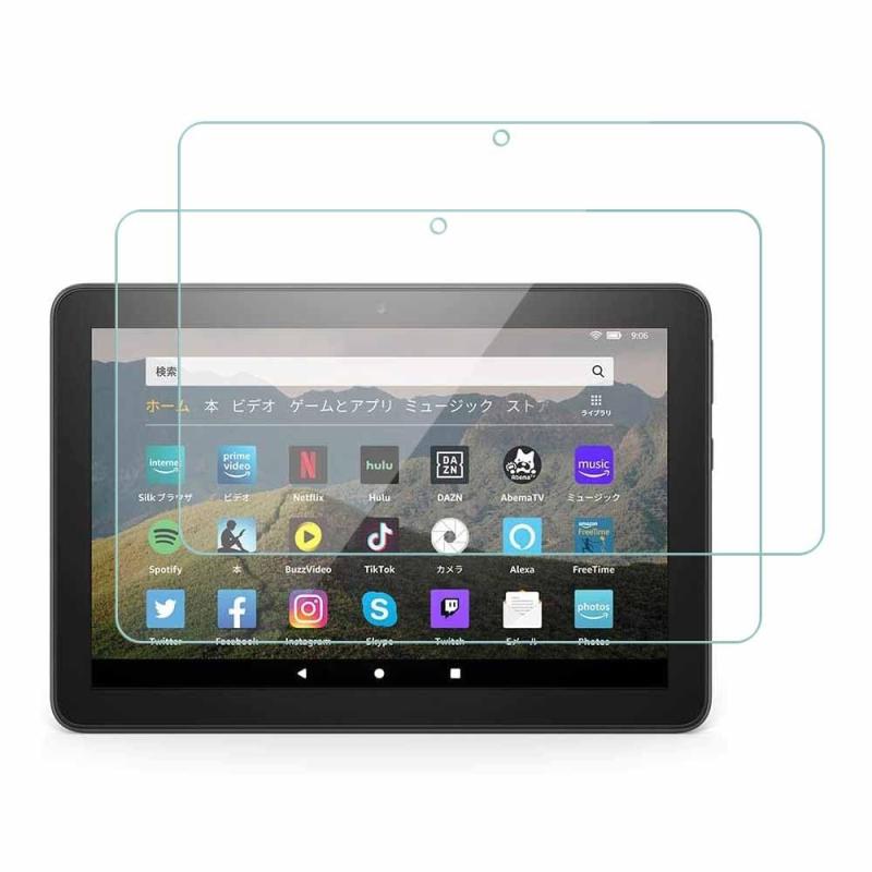 【2枚セット】For 2024年Newモデル Fire HD 8 / HD 8 Plus ガラスフィルム 2024/2022/2020 第12世代/第10世代 Fire HD8 / HD8 Plus 液晶保護強化ガラスフィルム 【larfb...