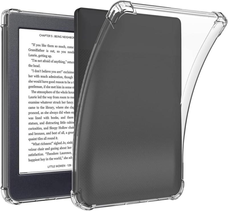 LANHOMEX For Kobo Clara HD 2018タブレットケース6インチ,透明TPU，Kobo Clara HD 2018 専用ケースカバー，柔らかく、耐衝撃性、滑り止め、落下防止、指紋防止、超薄、全面保護。【互換性のあるモデ...