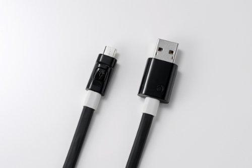 Deff 【データ転送対応】 LEDライト付き 2.1A急速充電ケーブル Super Tangle-free flat design cable (MicroUSB)