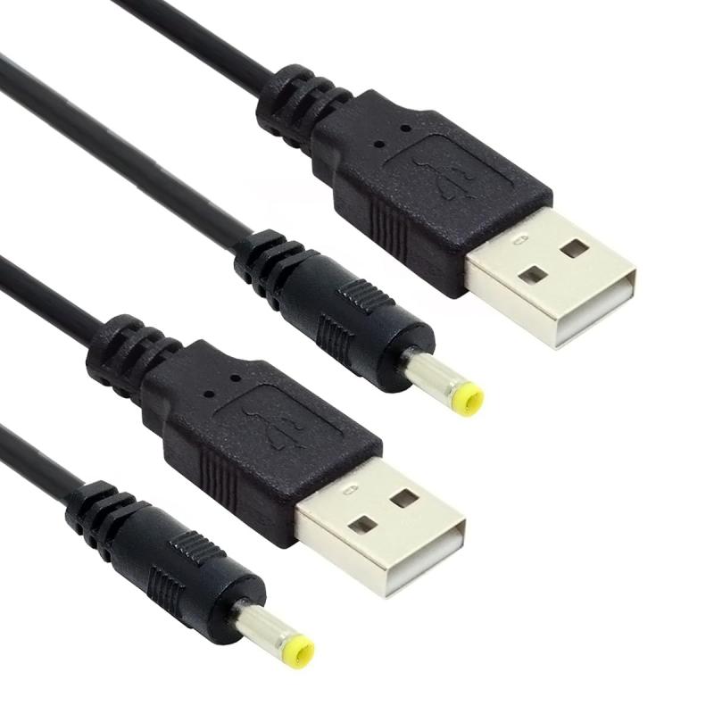 Xiwai 2pcs / lot USB 2.0オスType-A〜5V DC 2.0x0.7mm /4.0x1.7mmDC電源丸型プラグケーブル150cm24AWG…