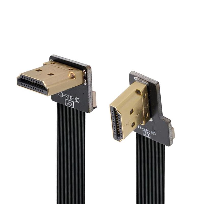 xiwai CYFPV デュアル 90度 直角 HDMI タイプA オス-オス HDTV FPC フラットケーブル FPV HDTV マルチコプター 航空写真用FPV HDMIタイプAオス-HDMIオスHDTV FPCフラットケーブル アッ...