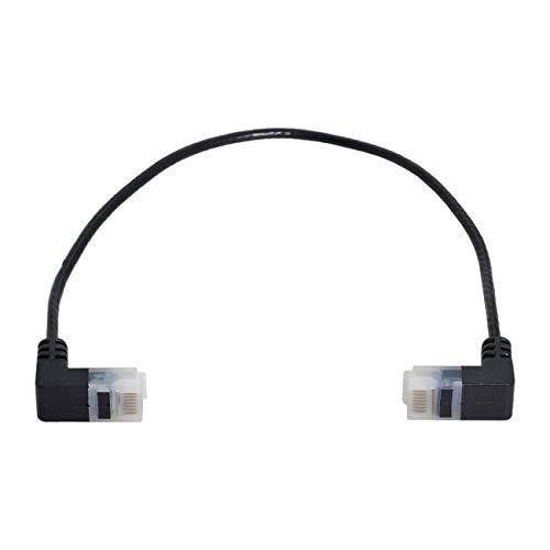CableccウルトラスリムCat6イーサネットケーブルRJ45ダウンアングル25cmUTPネットワークケーブルパッチコードラップトップルーターTVBOX用90度Cat6a Lan
