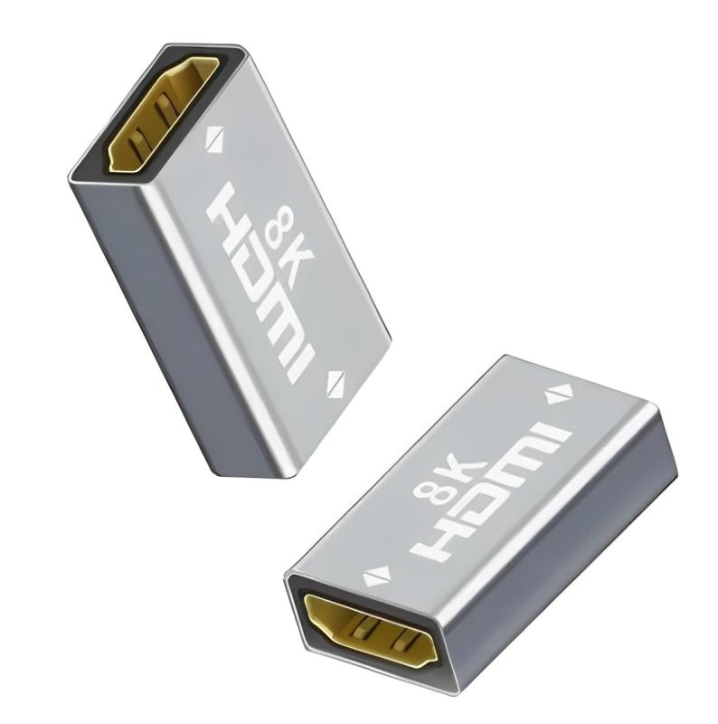 HDMI 延長 コネクタ 中継アダプター 8K 60Hz HDMI2.1 HDMIケーブル延長接続 4K@60Hz対応 メス-メス HDR 3D ARC ノートパソコン PC モニター TV 対応【対応デバイス】ゲーミングPC、PS4、PS...