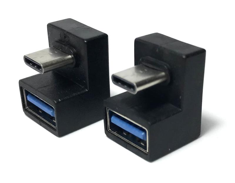 Access 【 U型 2個 】USB-C タイプC オス 180度アングル USB3.0 メス ラップトップデスクトップ用 オス データアダプター + マイクロファイバークロス付き USB66-2P薄型の直角OTGアダプタ。USB3.0 ...
