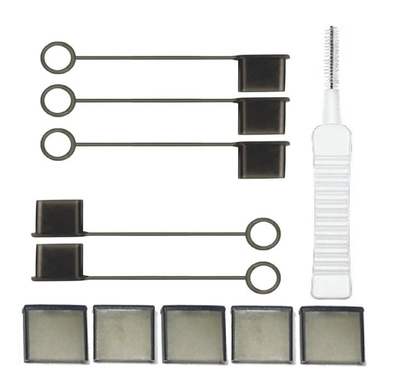 Sound Wave MONO (シリコン製 2種類 10個セット) 落下防止付き Type-Cポート（オス）用の保護カバー 5個+ USB Aポート（オス）用の保護カバー 5個 + すき間お掃除ブラシセット 落下C5+U5 (2種10個セ...