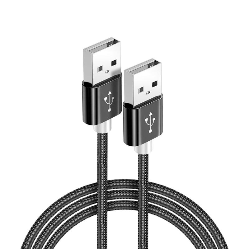 Ruimi USB 公対公 ケーブル 充電 1m 高速転送 高耐久性 充電器 高速データ転送 充電ケーブル 急速充 USB ケーブル ナイロン編み USBケーブル 両端 オス DVD、プレーヤー、ハードディスクドライブ【パッケージ内容】：U...