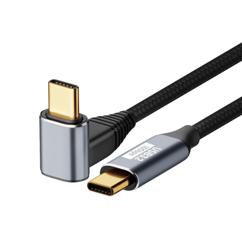 Type C ケーブル L字 ル ナイロン編み 高耐久 USB3.1Gen2 10 Gbps高速伝送/4K@60Hzスクリーン投入/20 V/5 A/100大電流 100W 急速充電 1m【10Gbps超高速データ転送】USB3.1 Gen...