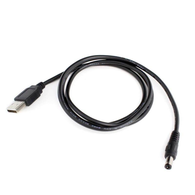 Kaito Denshi(海渡電子) USB DCプラグ DCジャック 5V オス 外径5.5mm × 内径2.1mm ケーブル1m5V USBから5.5-2.1mmコネクタ対応品をご使用いただけるコネクタ変換ケーブルです。変圧器は付いてい...
