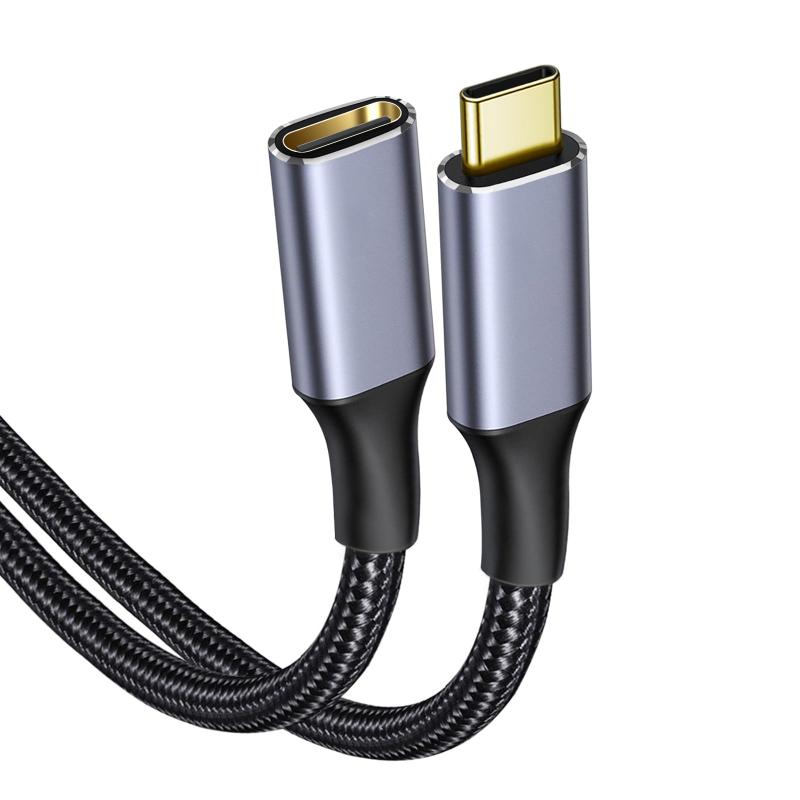 FineGood USB Type C 延長ケーブル 1M USB 3.1 Gen2 10Gbps 高速データ転送 4K60Hz映像出力 PD100W/5A急速充電 対応 type-c 延長コード オスからメス変換 ナイロン編み ラップトッ...