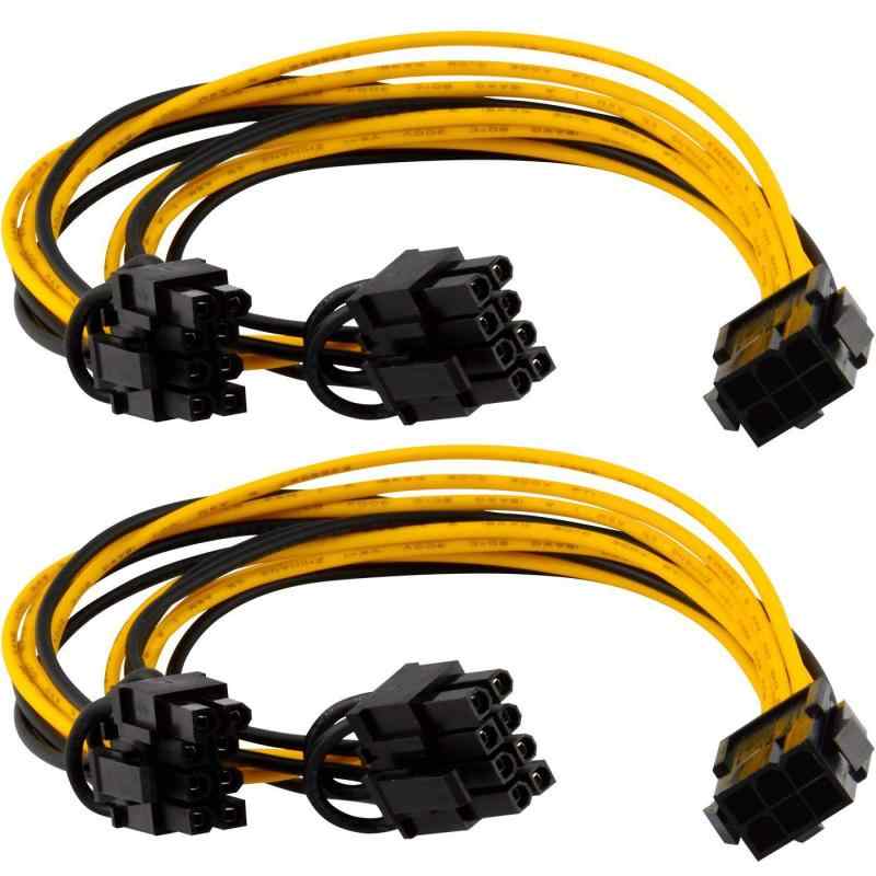 JBingGG 6ピンPCIe - 2 x PCIe 8（6 + 2）ピンマザーボードグラフィックスビデオカードPCI-eスプリッタハブ電源延長ケーブル（2パック20cm）【2本セット＆20cmケーブル】使いやすい20cmの延長ケーブルが2...