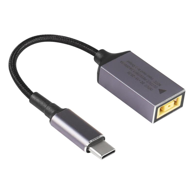 SinLoon PD DC11mm*4.5mm メス入力-USB Type-Cオスパワー充電ケーブル、携帯電話、タブレットPC、ノートPC用PDオートIDチップ付きスクエア-タイプC延長ケーブルチップ内蔵:長方形DC11mm*4.5mm-U...