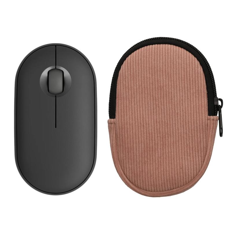 kwmobile Logitech Pebble Mouse 2 M350s / M350対応 保護ケース マウス 耐衝撃 - コーデュロイ マウス保護 収納ケース 黒色ぴったり: Logitech Pebble Mouse 2 M350s...