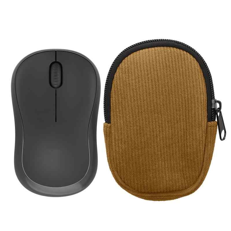 kwmobile Logitech M240 SILENT / M325S対応 保護ケース マウス 耐衝撃 - コーデュロイ マウス保護 収納ケース 黒色ぴったり: Logitech M240 SILENT / M325S対応安全に保管: ...