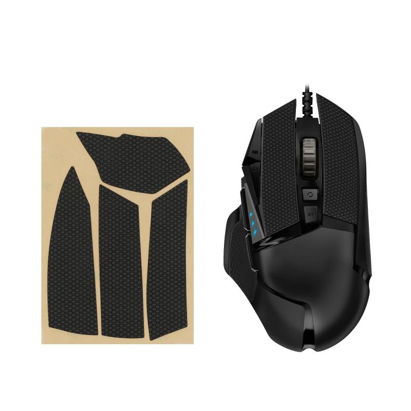 kwmobile マウスグリップ Logitech G502対応 グリップテープ - 滑り止め カット済 厚さ0.5mm 黒色ぴったり: Logitech G502対応快適なゲーム体験を実現: このゲーミングマウス用滑り止めテープが、ゲーム...