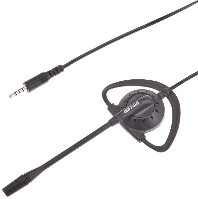 バッファロー BUFFALO 片耳イヤフック式ヘッドセット 4極 BSHSECM105BK対応機種:3.5mm 4極ミニプラグ搭載Windowsパソコン、タブレット、スマホ、PS4、Mac接続方式:3.5mm 4極ミニプラグ(CTIA規格準...