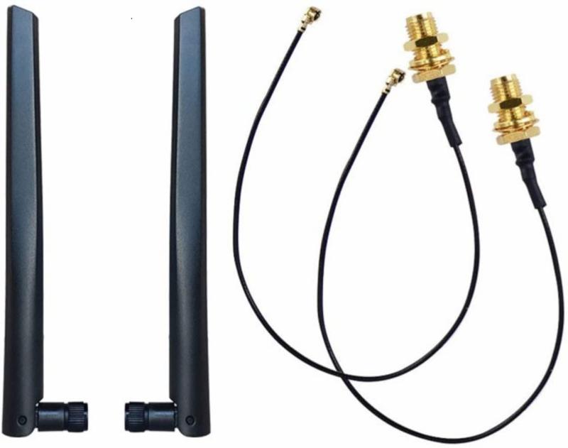 MHF4 アンテナ NGFF M.2 ネットワーク カード用 6dBi RP-SMA U.FLピグテール ケーブル IPEX4✅IPEX MHF4：超小型RF細線同軸コネクタです。IPEX4ケーブル長さ28cm。✅高利得の外部アンテナを N...