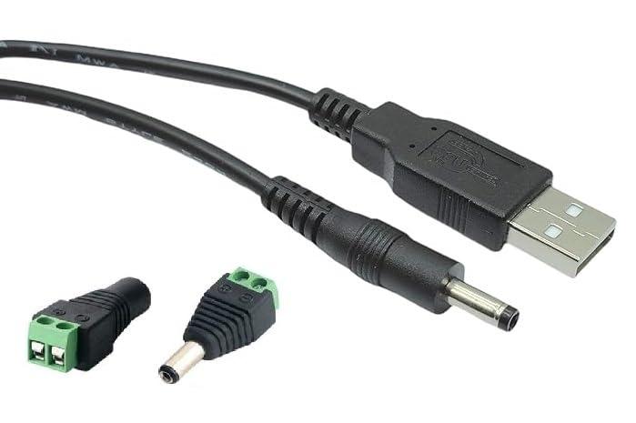 Sound Wave DC4017 オス to Type-A USB-A オス 充電ケーブル 全長 80cm DC電源 変換コネクタ オス メス 外径4.0mm 内径1.7mm アダプター ）ケーブル 0.8m ＋自作 5.5mm x 2....