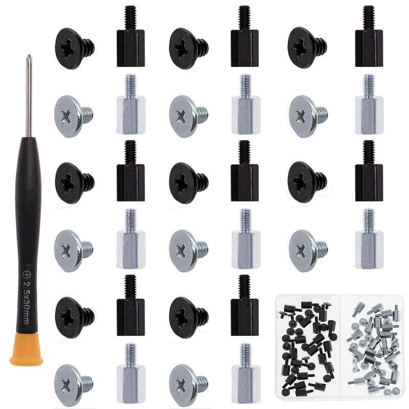 Zmbroll M.2 SSD 取り付けネジキット 80個 M.2 スタンドオフとネジ PC マザーボードネジ ギガバイトマザーボード用 黒と銀のスクリュードライバー付きパッケージ内容: ブラックとシルバーのm.2スタンドオフとネジ80個。...