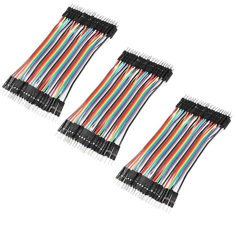 KKHMF 120PCS ブレッドボード・ジャンパーワイヤ（オス-オス）（10cm）120本高品質のゴム製ケーシング、銅メッキ。ステッピングモーター3Dプリンターなどでプロトタイプを作成するために使用されます。これらの組み合わせにより、ニー...