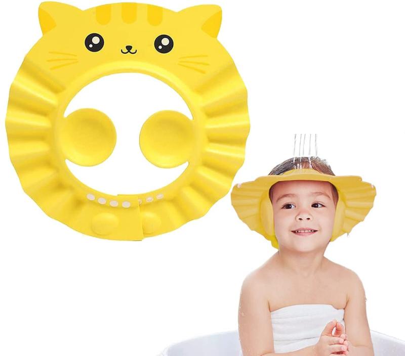 ベビー用シャンプーハット シャワーキャップ 耳付き 4段階調節可能 目保護 新生児 洗髪帽子 防水帽子 お風呂 水遊び 赤ちゃん 子供用 シャンプーヘッドカバー かわいい ベビー バスグッズもうお風呂は怖くないお顔や耳が濡れない水恐怖症、耳...