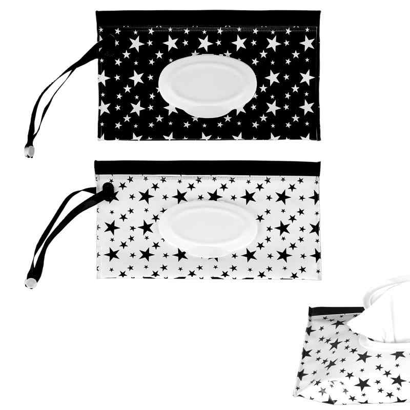 TOCCOOL 2 Pcs ウェットワイプEVAバッグ、携帯用 持ち運び便利 ワイプポーチ、おしぼり分配器、おしりふきバッグ、外出や旅行やアウトドアに適用する