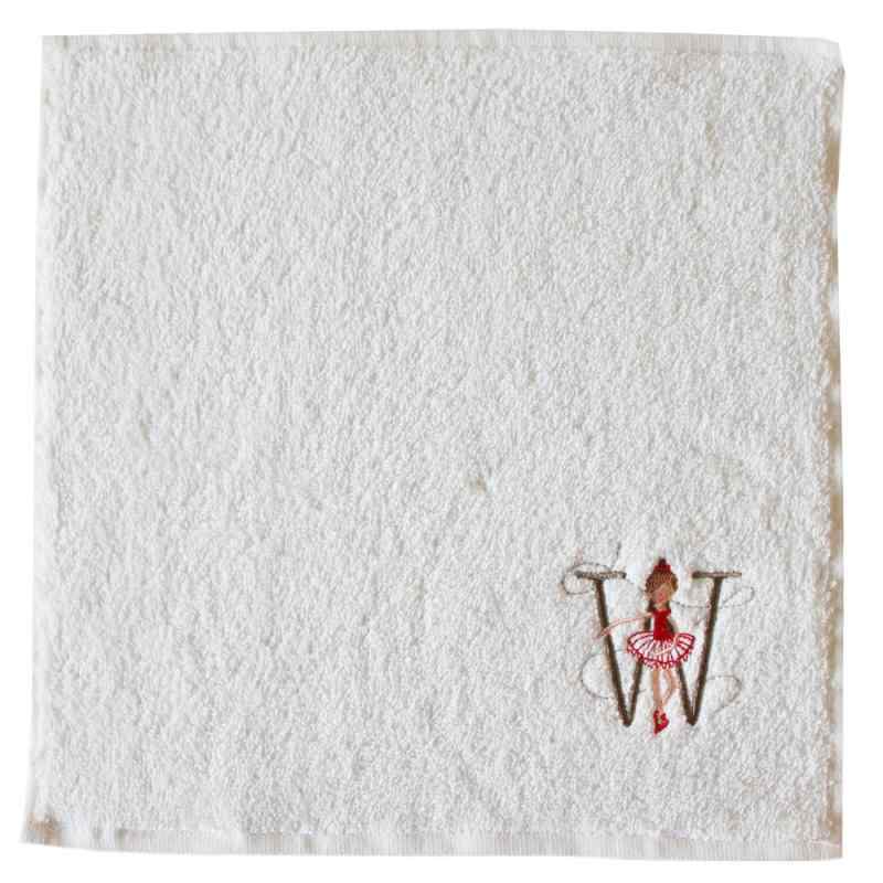シンジカトウ イニシャル・ルルベ タオルチーフ W柄 SKTC142-16[本体サイズ] 約25×25cm可愛らしいバレリーナがイニシャルタオルハンカチになりました[製造国] 日本