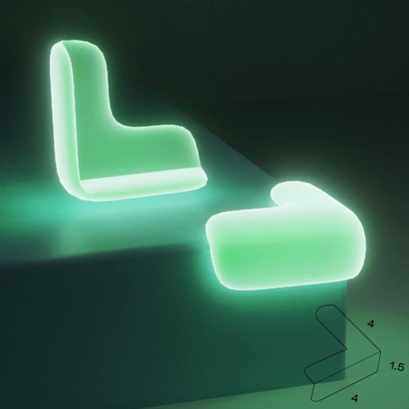 12パック発光コーナープロテクター用赤ちゃん、家具コーナー&amp;エッジ安全バンパー、ベビープルーフバンパー,ベビー用コーナークッション(L型)🔥【暗闇で光る】効果は白天は透明で、夜は明るいです。🔥【あなた...