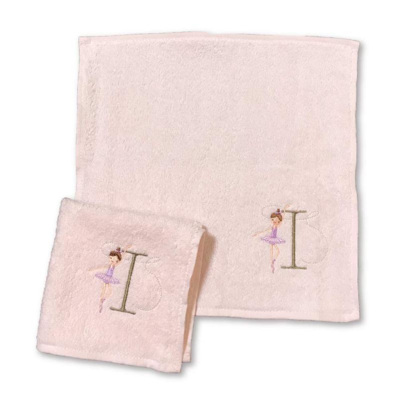 シンジカトウ イニシャルルルベ タオルハンカチ ピンク (I)サイズ：約25×25cm綿100％