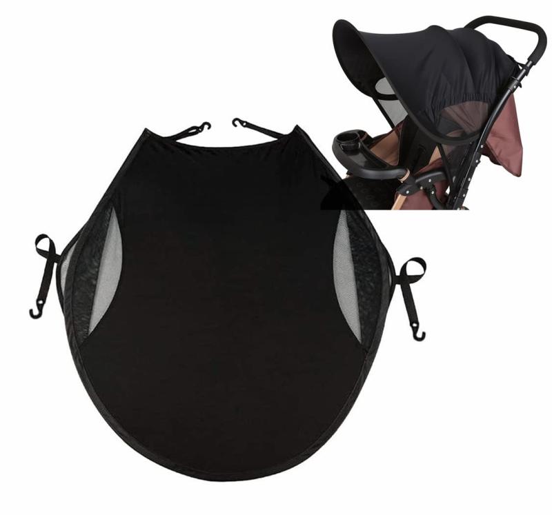 Genoryベビーカー用 日よけ カバー ベビーカー サンシェイド 日よけ カバー レイフリー UVカット 通気性 熱中症対策 ブラック【大型サンシェードをグレードアップ】大型サイズのサンシェードはベビーカーを全方位に覆うことができ、お母さ...