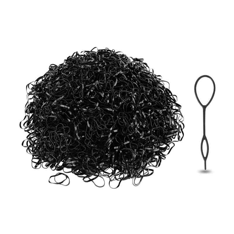 shefun ヘアゴム こども 子供 髪ゴム 1000本 ベビーヘアゴム 小さい キッズ ヘアアクセサリー 女の子 髪飾り 黒 カラフル セット まとめ JP136 (C2-black-1000)【セット-C2】1000本入り；直径約2cm...