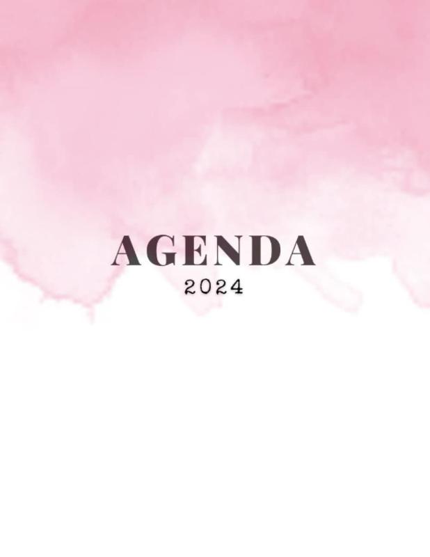 Agenda 2024: Agenda A4 semainier 2024 de janvier à décembre 2024 | planificateur mensuel en français 2024 | couverture e...