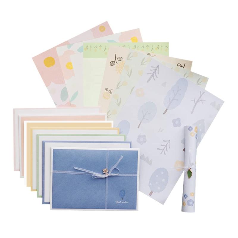 SIYINGSAERY レターセット 便箋 手紙 封筒セット 4色セット おしゃれ かわいい 花柄 ラブレター 封筒8枚+便箋16枚 メッセージカード 封印シール 装飾用チャーム付き 結婚式 ビジネス 招待状 母の【豪華4色レターセット】ピ...