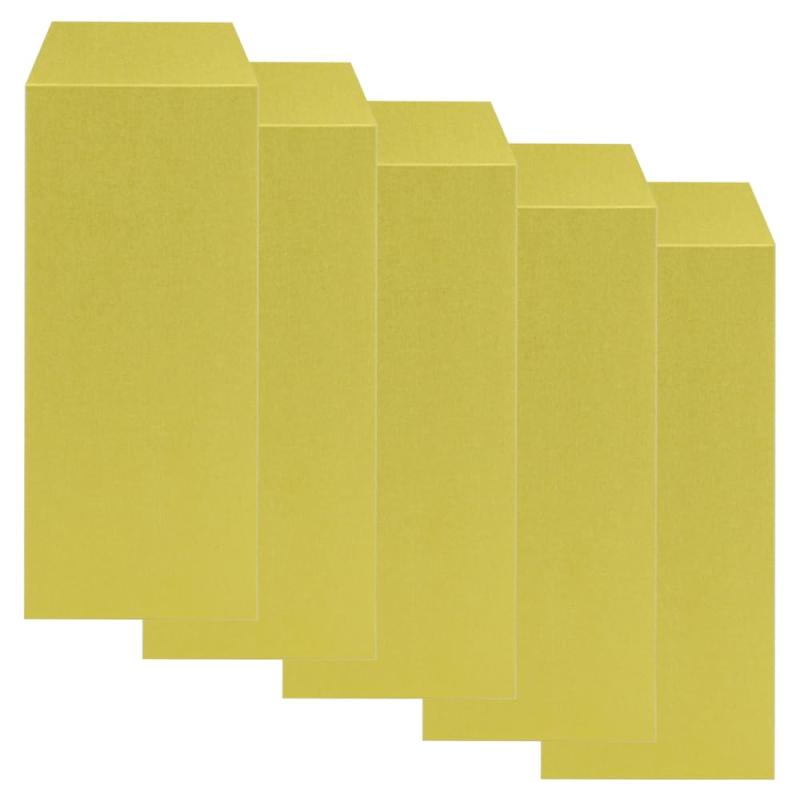 Sin. ゴールド金色ポチ袋 封筒 5枚 90x205mm高級感のある金色封筒です。現金封入などにおすすめです。サイズ：90xH205mm(折り返しの蓋は含まず）紙厚もあり、中身が透けることもありません。製造：日本