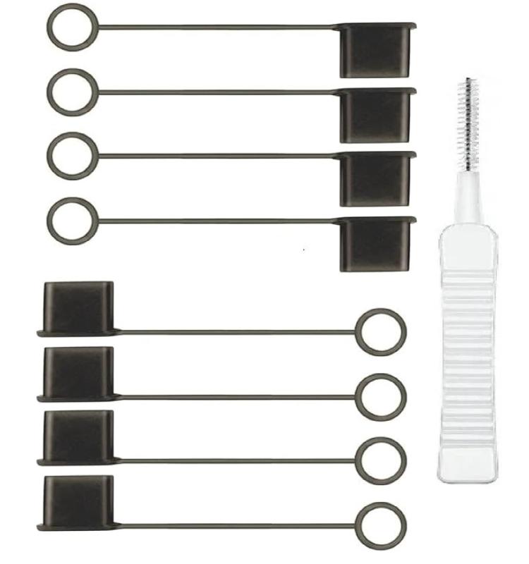 Sound Wave MONO 落下防止付き Type-Cポート（オス）用の保護カバー 8個 + すき間お掃除ブラシセット 落防CSound Wave 迅速で、安心 安全なお届けとなりますSound Wave MONO 落下防止付き Typ...