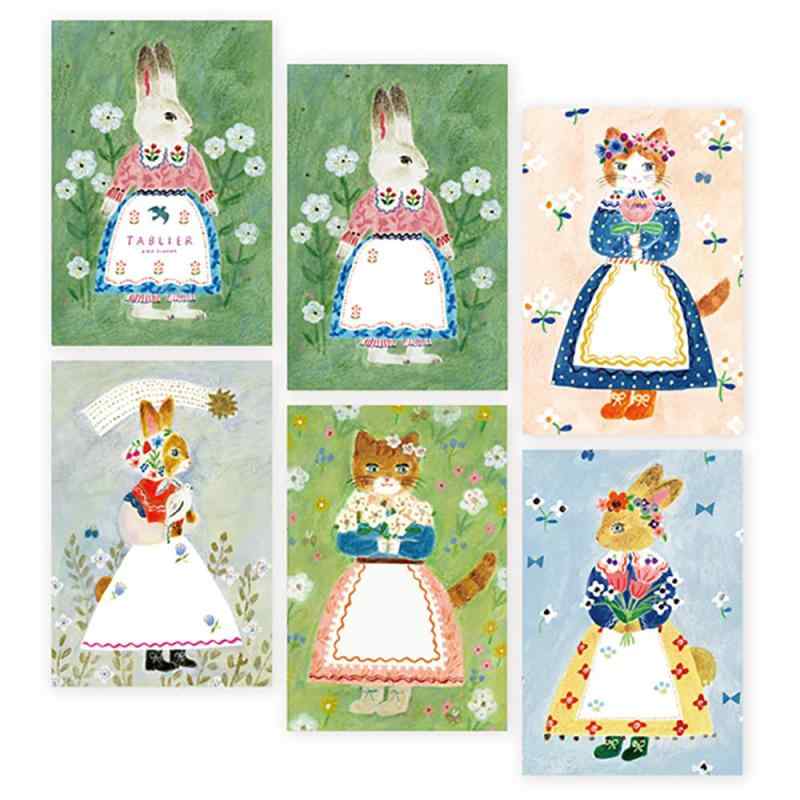 表現社 はがき箋 TABLIER 25-563【サイズ】W100×H148×D5mm【素材】洋紙おしゃれな洋服に身を包んだどうぶつたちがなんとも愛らしいはがき箋