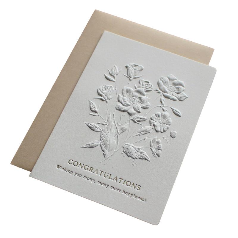 BAY LETTERPRESS メッセージカード おめでとうカード 二つ折り 封筒 中紙付 CONGRATULATIONS コングラチュレーション 104×146mm【商　品】メッセージカード【用　途】合格祝い・卒業祝い・記念日等、各種お祝...