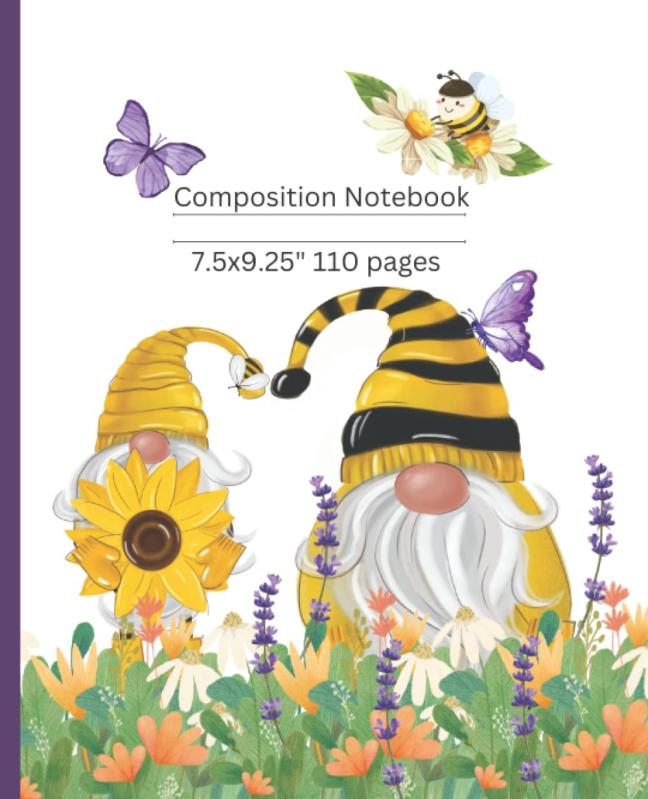 Beekeeper Gnome note book: Composite notebook with gnomes and bees for kids