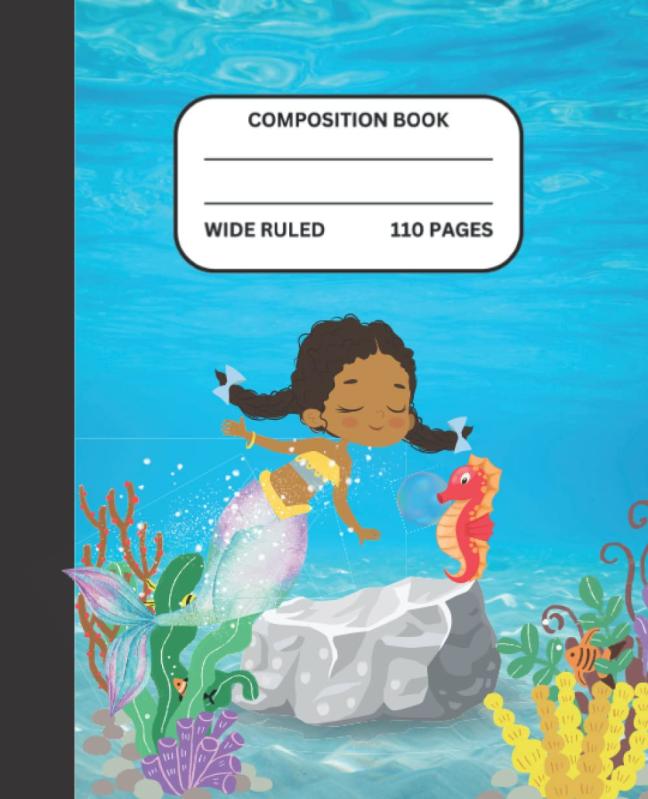 Under The Sea Mermaid Composition Notebook Wide Ruled; Lined Paper Journal or Diary. Great for Kids, Boys and Girls. (7....