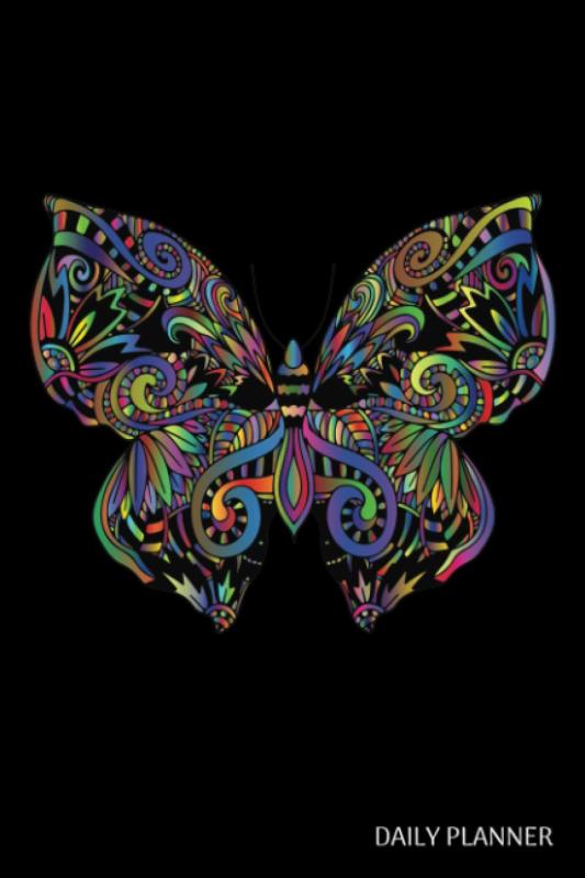 Daily Planner: Zentangle Butterfly Notebook with Undated Monthly &amp; Weekly Spreads to Stay on Track All Year Round, (...