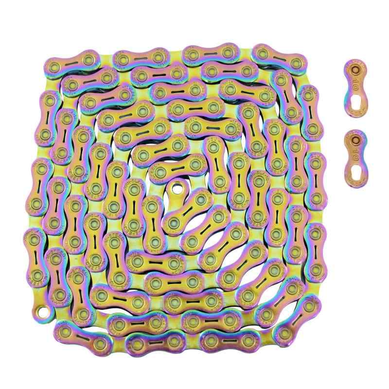 YBN 10 Speed Chain 120 Link w/Power Lock for Shimano Sram Campagnolo, Rainbow, YB2344- SLA Supeior Lubricating Aid- DHA ...