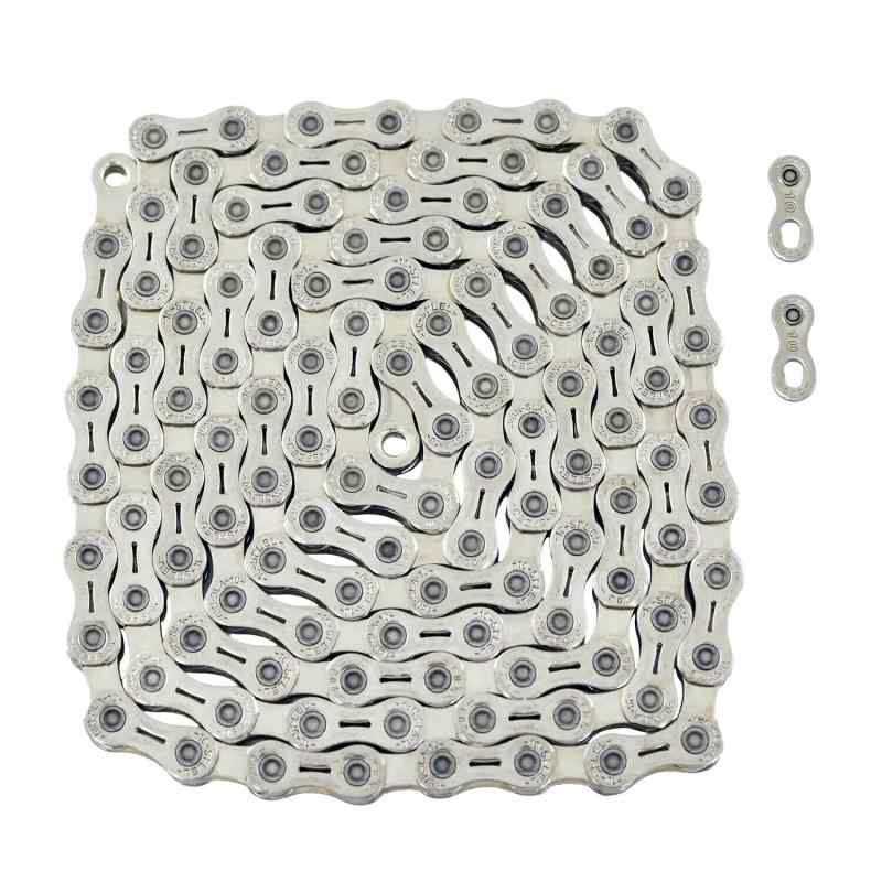 YBN 10 Speed Chain 120 Link w/Power Lock for Shimano Sram Campagnolo, Silver, YB2346- DHA Chromium Carbide Pin &amp; Rol...