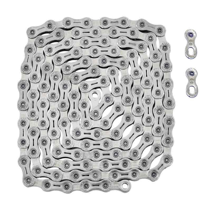 YBN 11 Speed Chain 120 Link w/Power Lock for Shimano/Sram/Campagnolo Silver, YB2701- Superior Durability- SLA Supeior Lu...