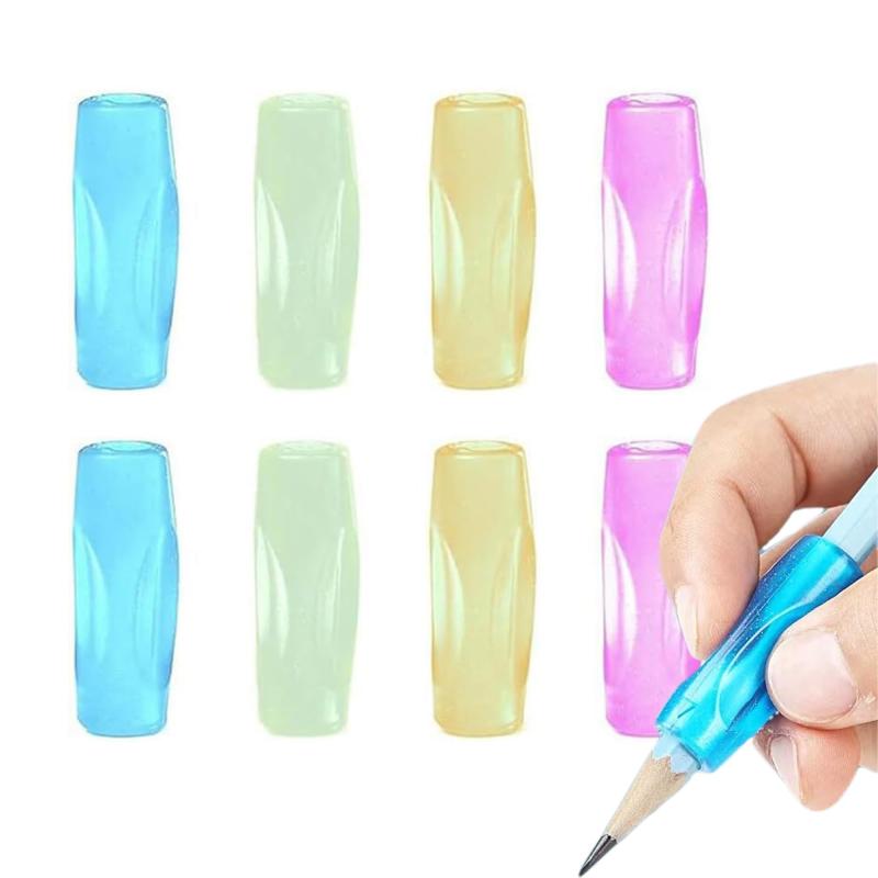 DELUXEFOX 鉛筆 グリップ 持ち方 書き鉛筆グリップ 姿勢矯正 ペングリップ 正しい持ち方 筆記矯正器具 もちかた 学生 子供 特別支援 (マルチカラー)