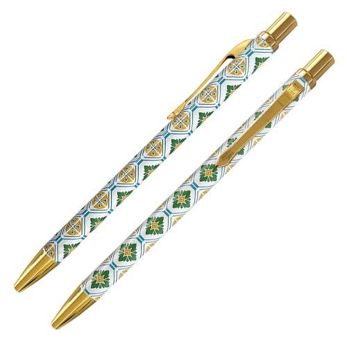 IWI ゲルインクボールペン 0.5mm レトロ オールド台湾タイル 菊の錦繍 3H921-TILES FF【本体】：長さ139mm×胴軸径10.2 mm、重さ18.4g【素材】アルミニウム合金レトロでカラフルな模様が可愛い「オールド台湾タ...
